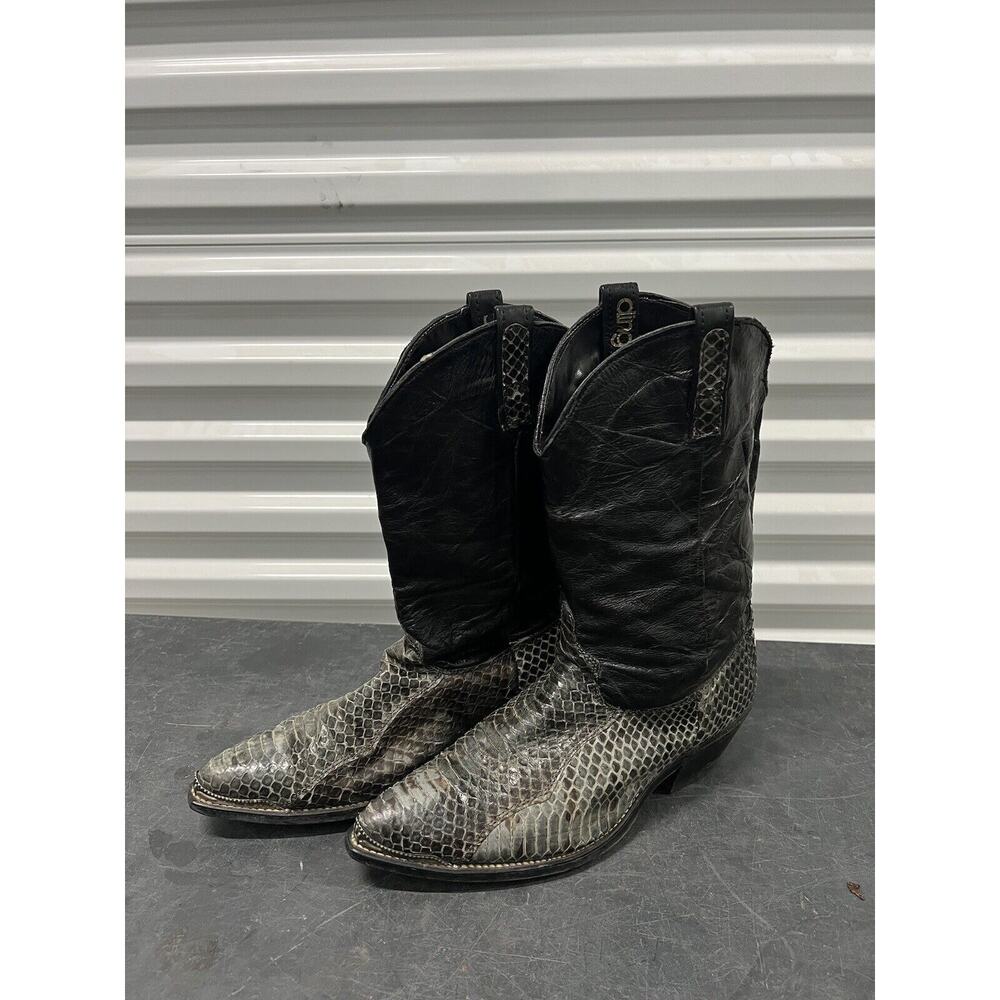 Dingo Black Snakeskin Cowboy Boots -Size 9.5d - Unisex - Gem